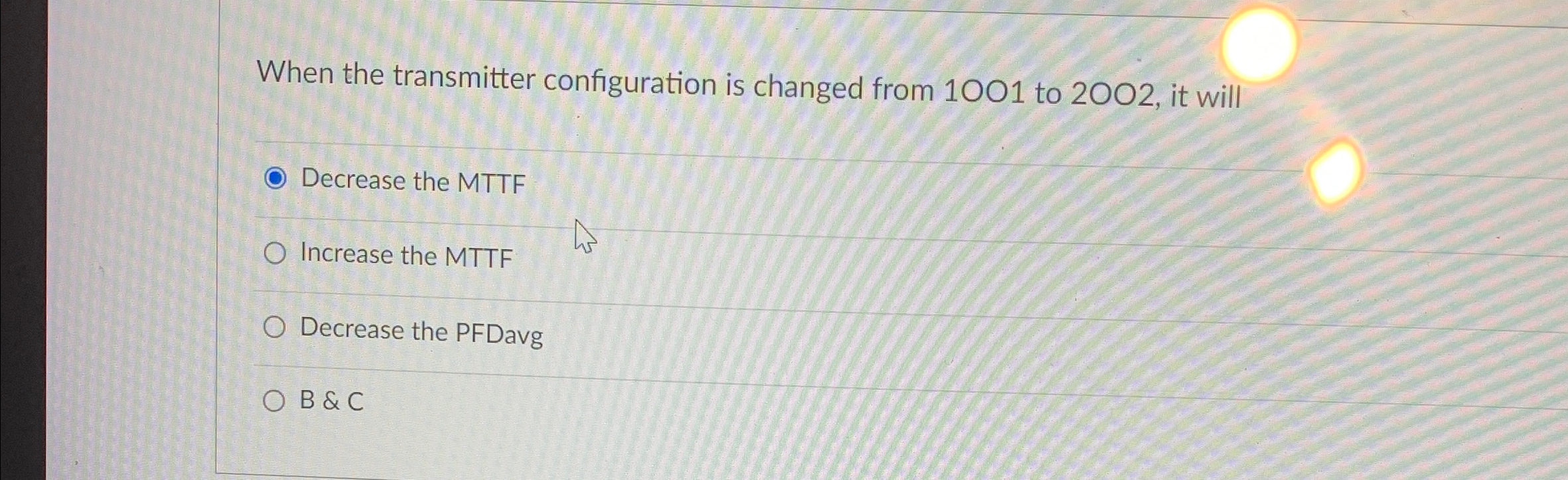 Solved When the transmitter configuration is changed from | Chegg.com