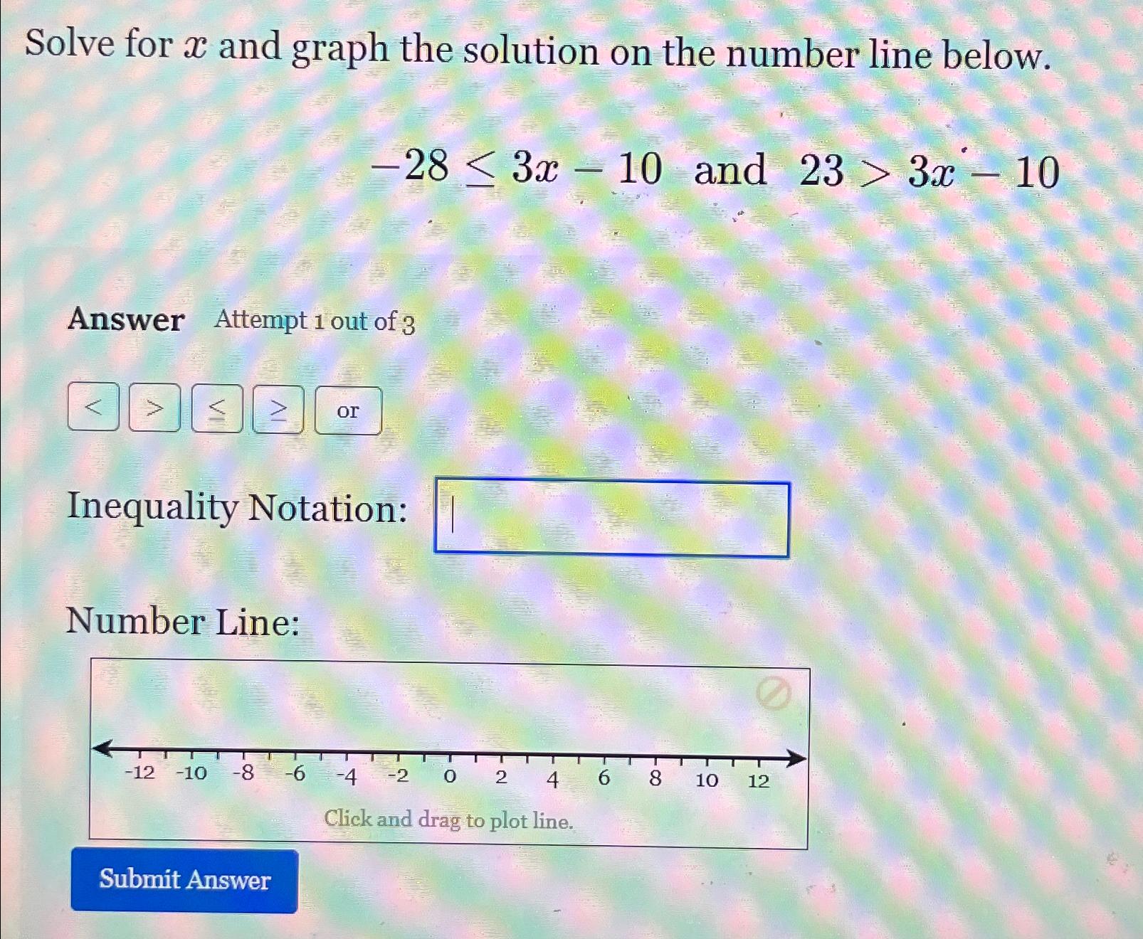 Solved Solve for x ﻿and graph the solution on the number | Chegg.com