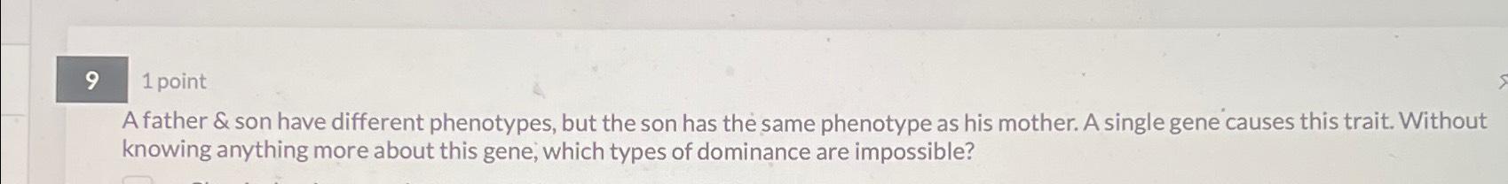 Solved 91 ﻿pointA father & son have different phenotypes, | Chegg.com