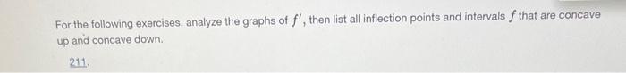 Solved For the following exercises, analyze the graphs of | Chegg.com