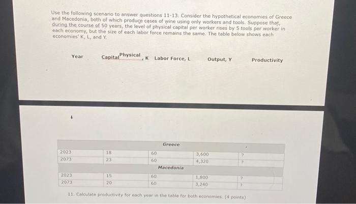 Solved Use the following scenario to answer questions 11-13. | Chegg.com