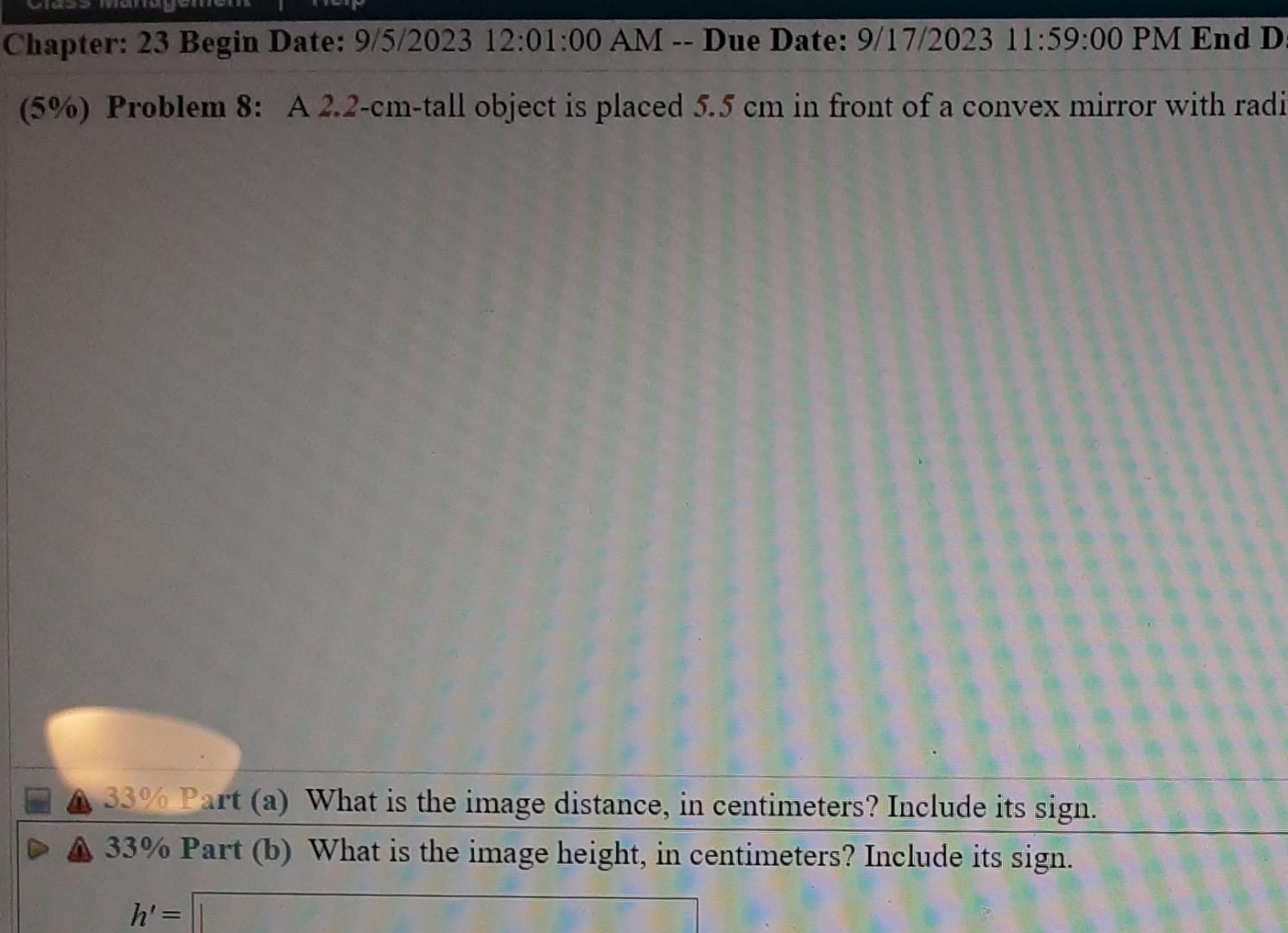 Solved Chapter: 23 Begin Date: 9/5/2023 12:01:00 AM -- Due | Chegg.com