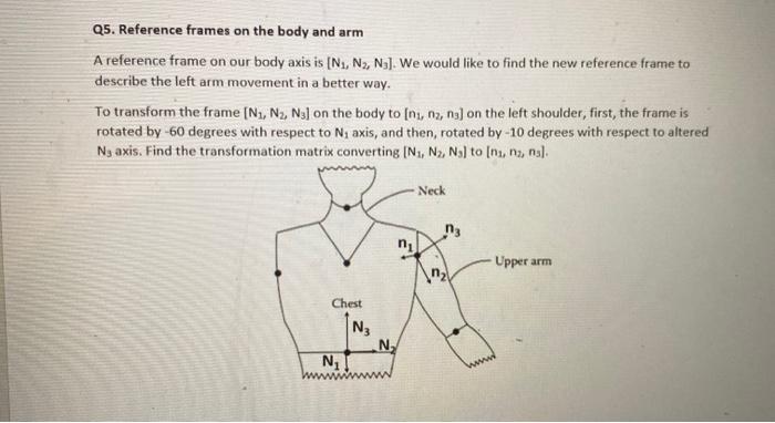 Solved Q5. Reference frames on the body and arm A reference | Chegg.com