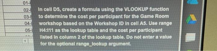Solved 01- 02- In cell D5, create a formula using the | Chegg.com