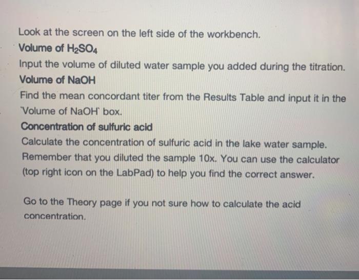 ANALYSIS PAGE RESULTS TABLE Volume of H2SO4 - 25 mL | Chegg.com