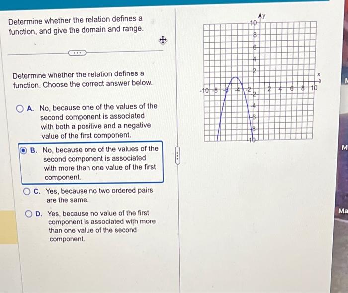 Solved Determine whether the relation defines a function, | Chegg.com