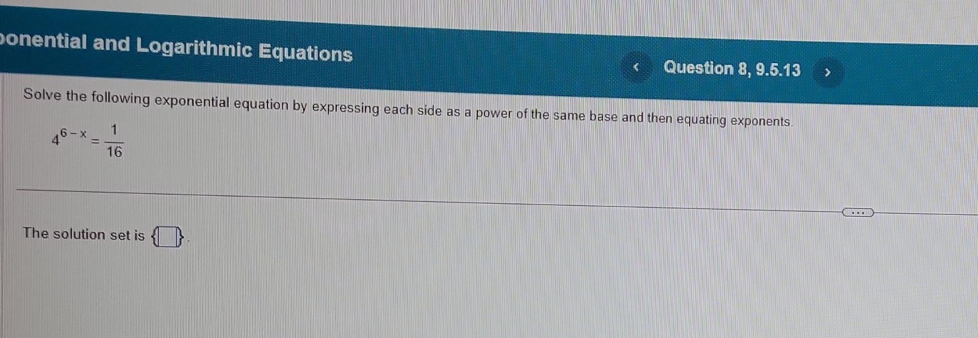 Solved Solve the following exponential equation by | Chegg.com