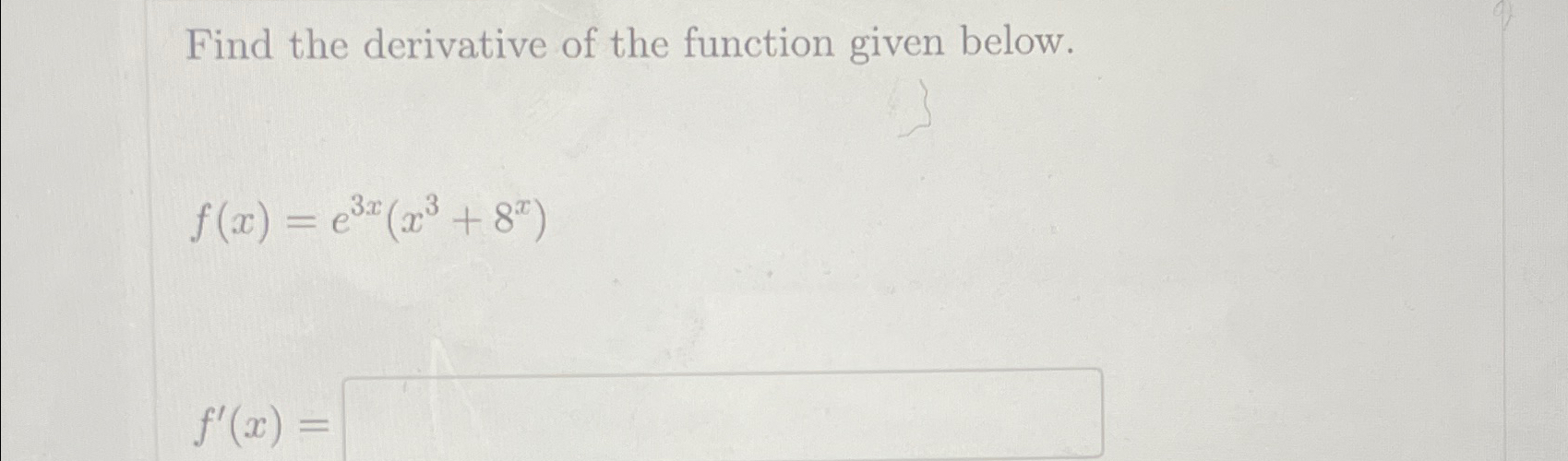 Solved Find the derivative of the function given | Chegg.com