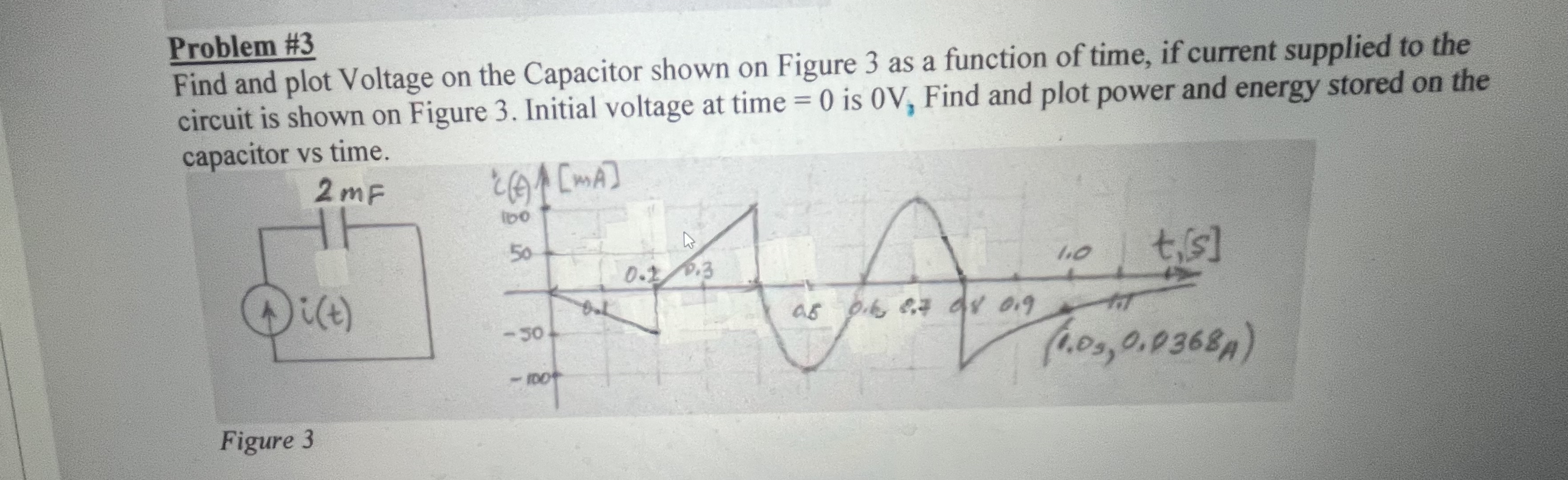 Problem #3Find and plot Voltage on the Capacitor | Chegg.com