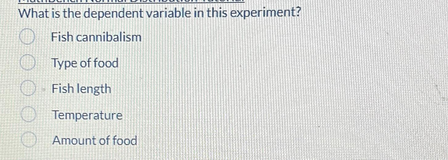 Solved What is the dependent variable in this | Chegg.com