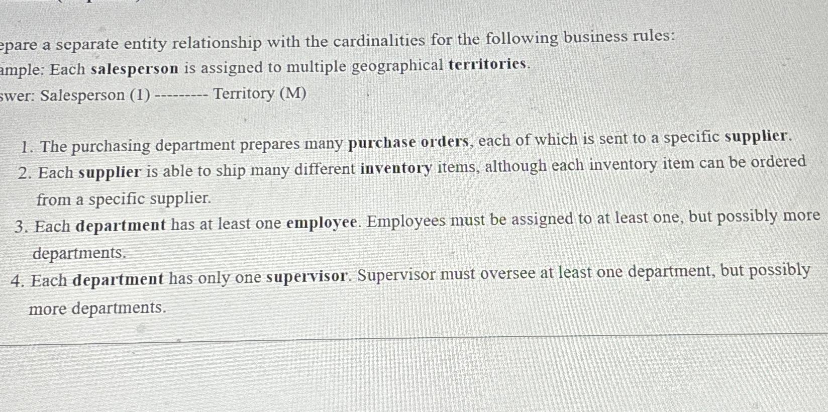 Solved epare a separate entity relationship with the | Chegg.com