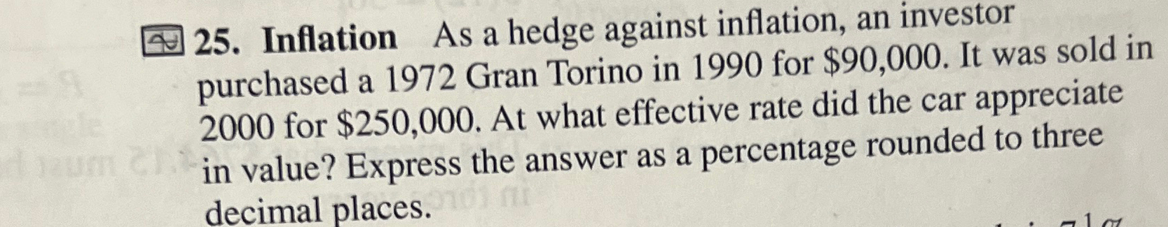 Solved Inflation As a hedge against inflation, an investor | Chegg.com