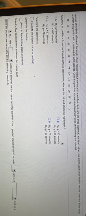 Solved options for first drop down box fail to reject or | Chegg.com