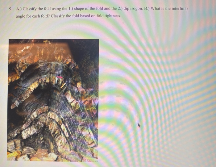 Solved 9. A.) Classify the fold using the 1.) shape of the | Chegg.com