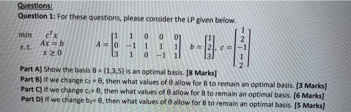 Solved Questions: Question 1: For these questions, please | Chegg.com