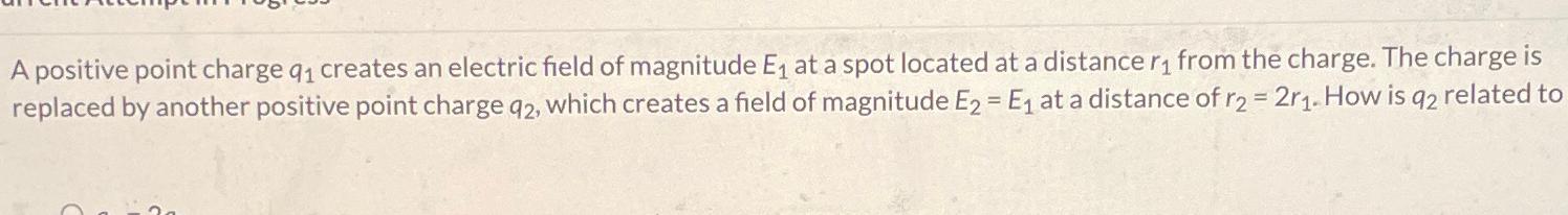 Solved A positive point charge q_(1) creates an electric | Chegg.com