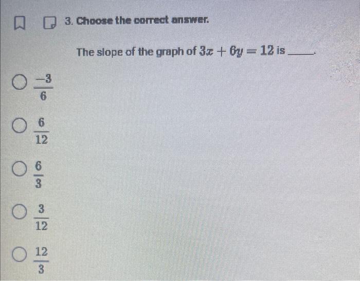 Solved 3. Choose the correch answer: The slope of the graph | Chegg.com