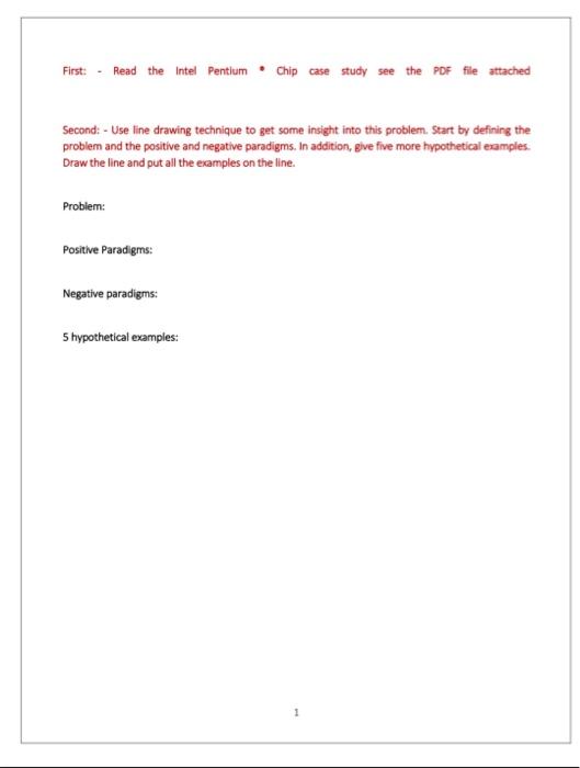 First: - Read the Intel Pentium. Chip case study see | Chegg.com