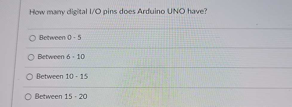 Solved How many digital I/O pins does Arduino UNO | Chegg.com