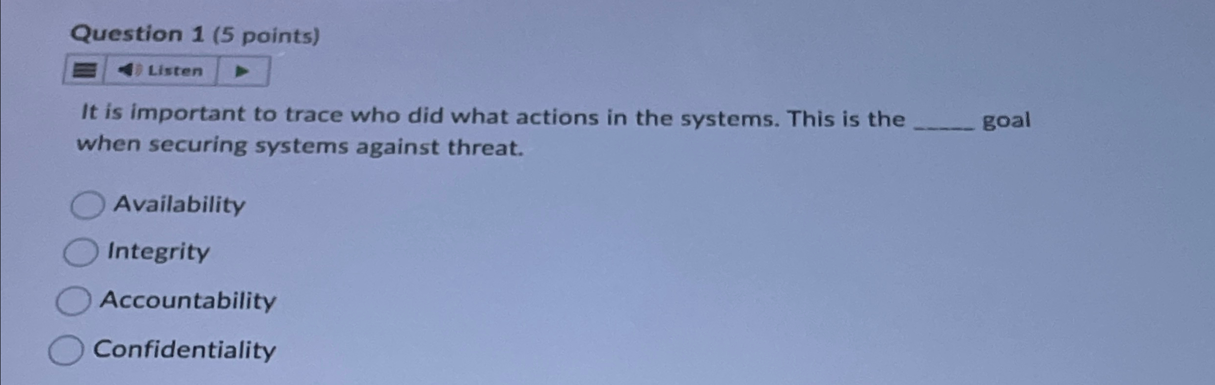 Solved Question 1 (5 ﻿points)It is important to trace who | Chegg.com