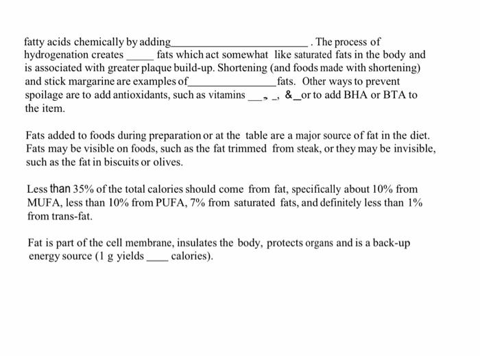 Solved a it are HED 235 Lipid Worksheet Student Name Lipid | Chegg.com