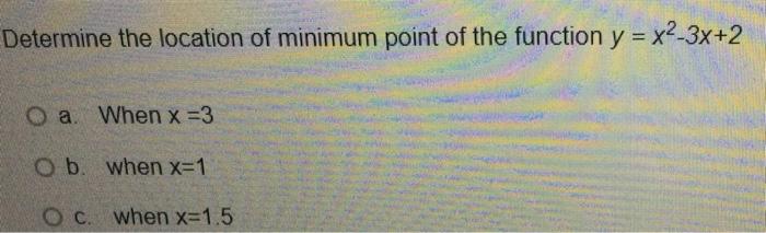 Solved Determine the location of minimum point of the | Chegg.com