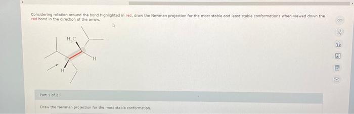 Solved Draw the Newman projection for the most stable | Chegg.com