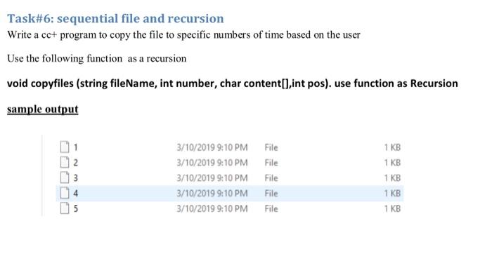 Solved Task6 Sequential File And Recursion Write A Cc 2016
