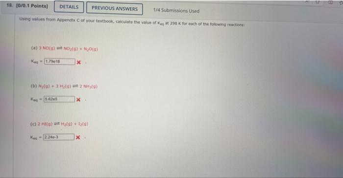 Solved Using values from Appendix C of your textbook, | Chegg.com