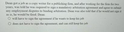 Solved Dean got a job as a copy writer for a publishing | Chegg.com