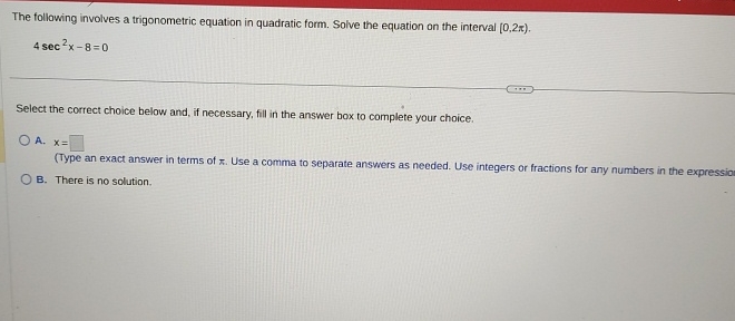 Solved The following involves a trigonometric equation in | Chegg.com
