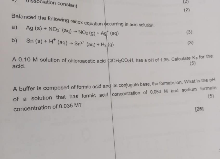 Solved Balanced the following redox equation occurring in | Chegg.com