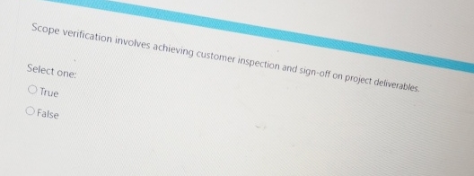 Solved Scope verification involves achieving customer | Chegg.com