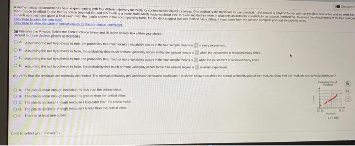 Solved Question Help A mathematics department has been | Chegg.com