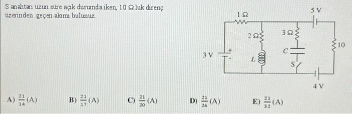 Solved With switch S open for a long time, find the current | Chegg.com