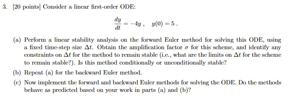 Solved Consider a linear first-order ODE: | Chegg.com