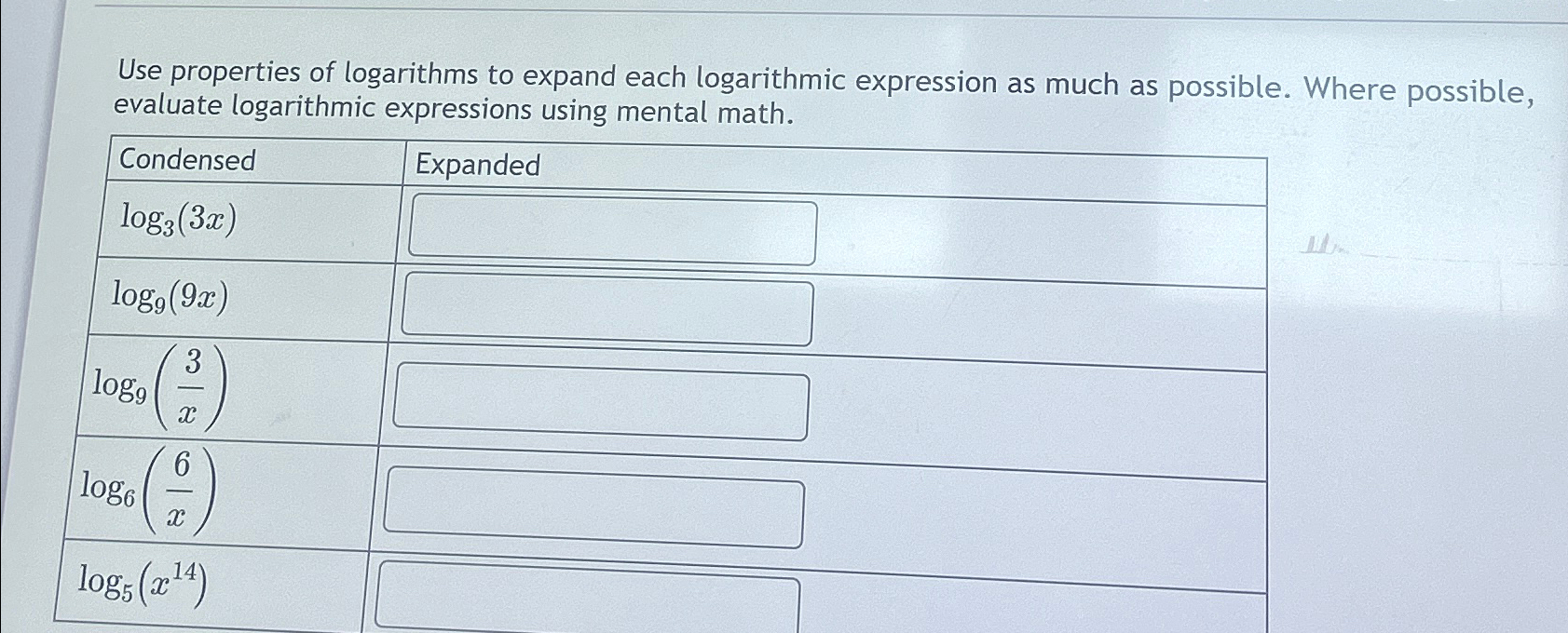 Solved Use properties of logarithms to expand each | Chegg.com