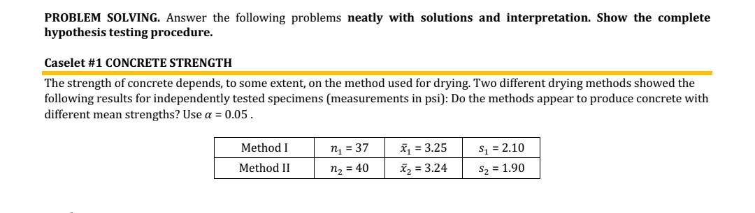 Solved PROBLEM SOLVING. Answer the following problems neatly | Chegg.com