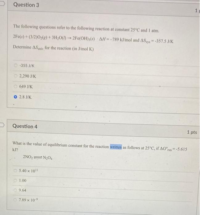 Solved The following questions refer to the following | Chegg.com