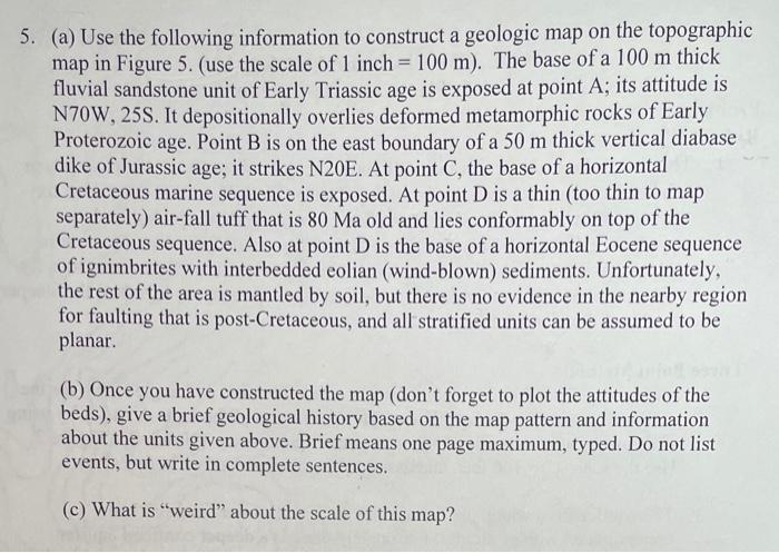 Solved Use the following information to construct a geologic | Chegg.com