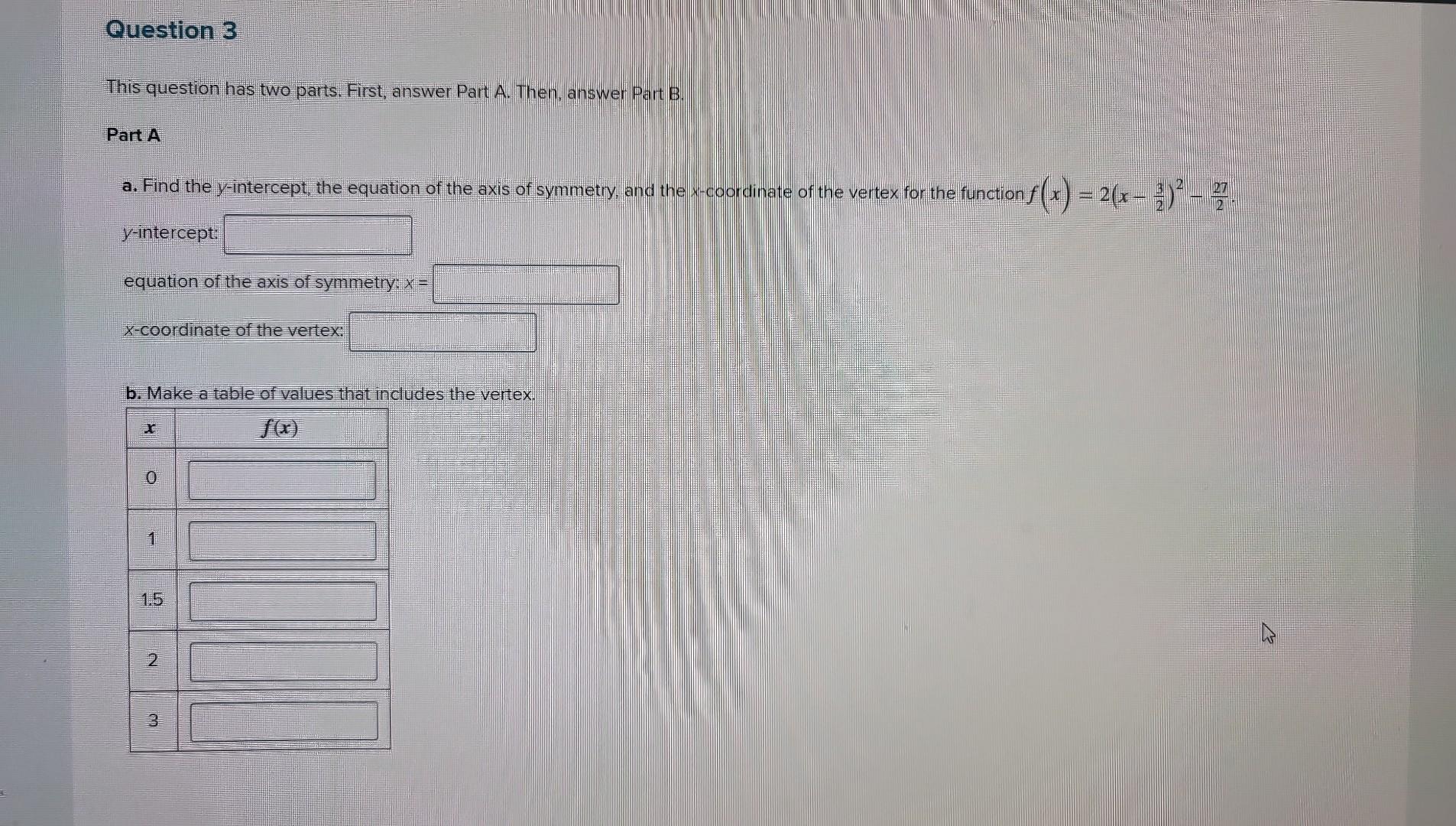 Solved This question has two parts. First, answer Part A. | Chegg.com