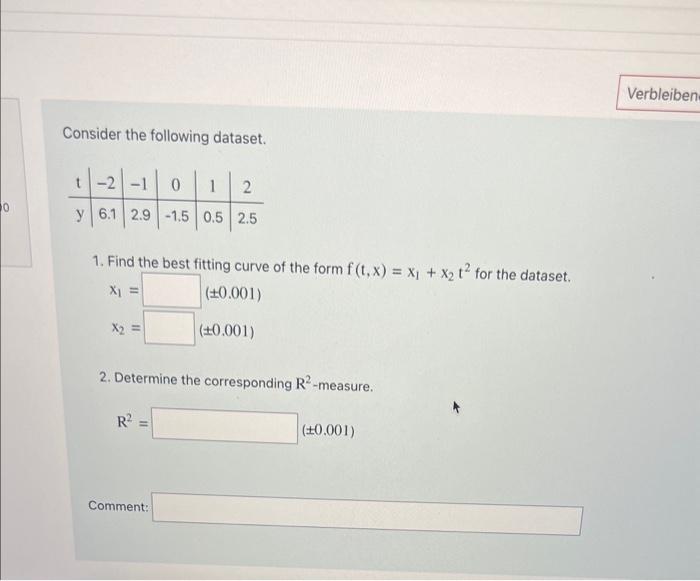 Solved Consider the following dataset. 1. Find the best | Chegg.com