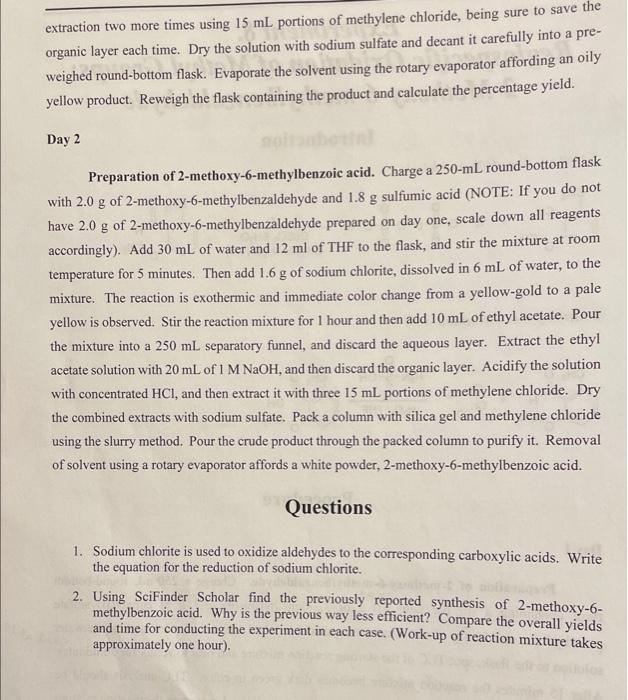 Solved Experiment 8. Regiospecific Oxidation of Methyl | Chegg.com