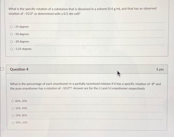 Solved What is the specific rotation of a substance that is | Chegg.com