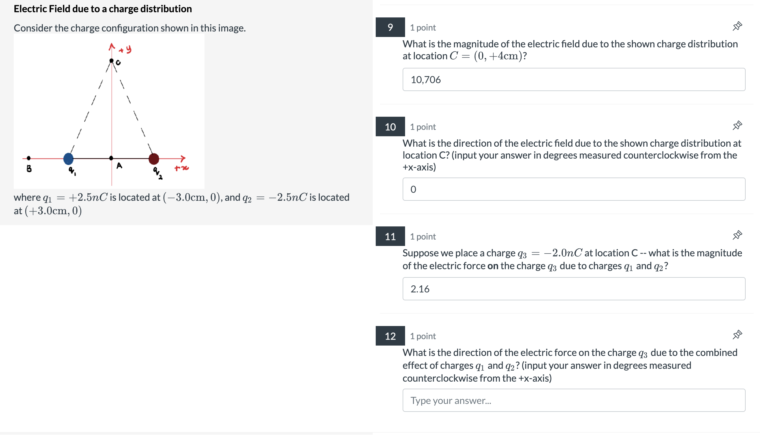 Solved What is the magnitude of the electric field due to | Chegg.com