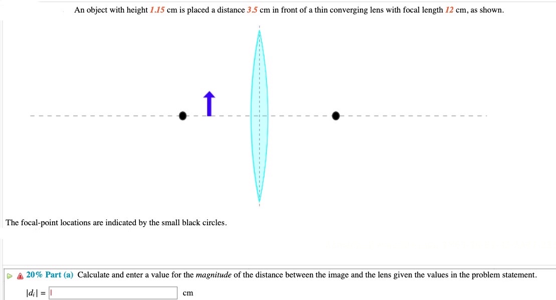 Solved An object with height 1.15cm ﻿is placed a distance | Chegg.com