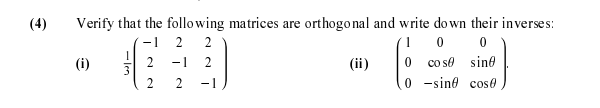 Solved (4) ﻿Verify that the following matrices are | Chegg.com