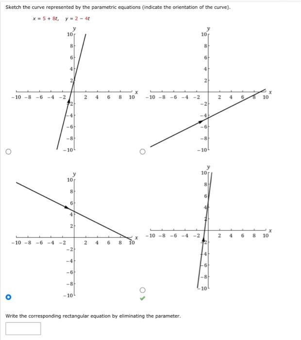 Solved Sketch the curve represented by the parametric | Chegg.com