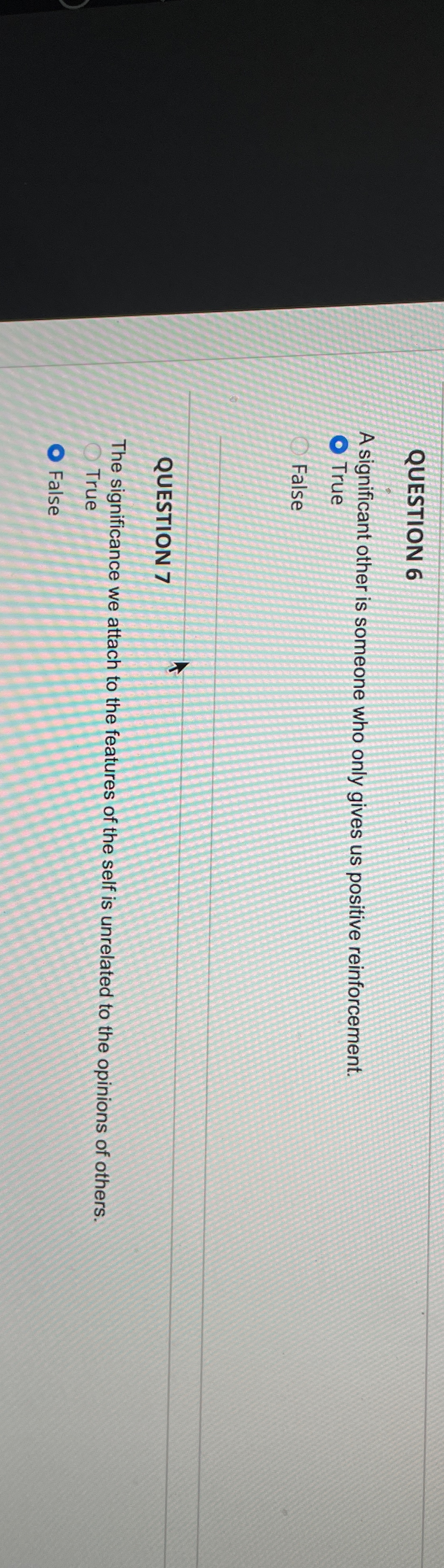 Solved QUESTION 6A significant other is someone who only | Chegg.com