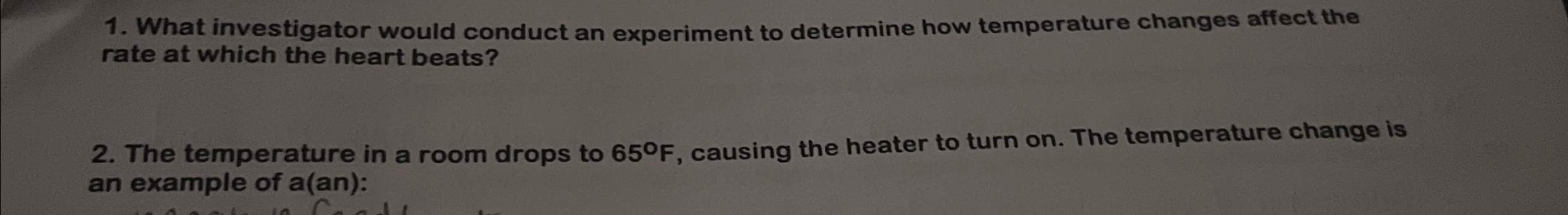 Solved What investigator would conduct an experiment to | Chegg.com
